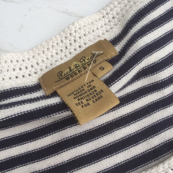 Peck & Peck | Sweaters | Peck Peck Striped Sweater W Crochet Neck ...
